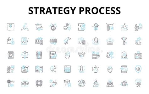 Strategy Process Linear Icons Set Planning Analysis Execution