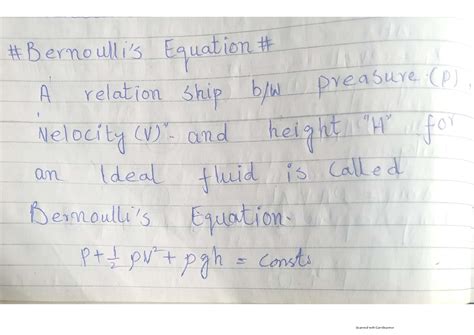 Solution Bernoulli S Equation Studypool