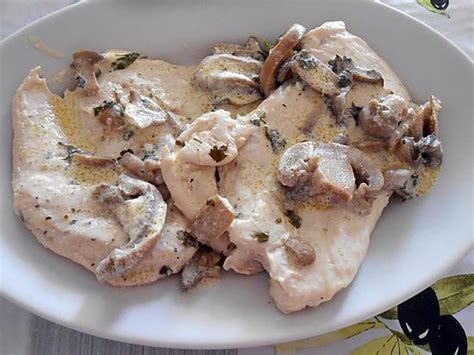 Blancs de poulet aux champignons un vrai régal
