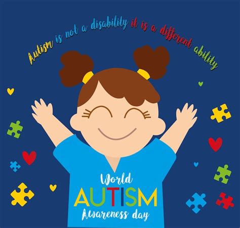 2 De Abril Dia Mundial De Concientizacion Sobre El Autismo Vector Premium