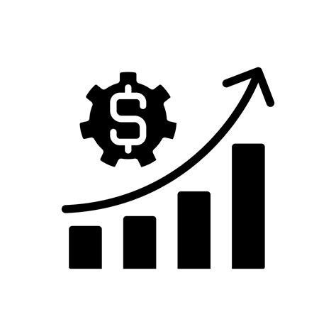 Budget Black Glyph Icon Estimated Revenue Tracking Income And