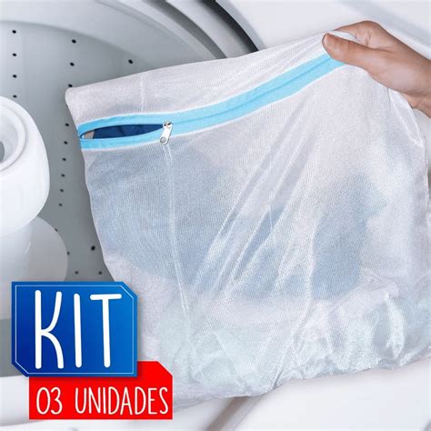 Saco Saquinho Máquina Lavar Roupa 3 Unidades p m g Íntima Delicada