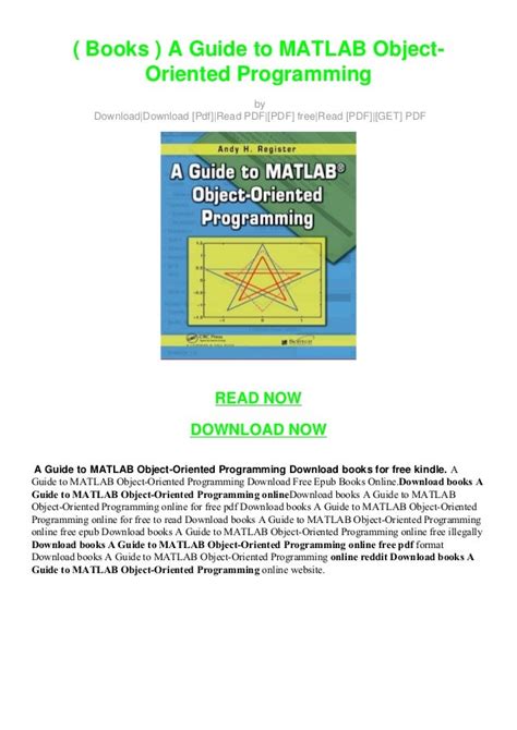 books a guide to matlab object oriented programming