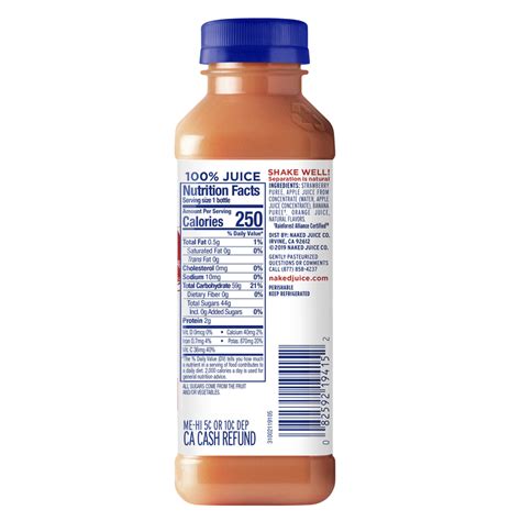 Naked Juice Strawberry Banana Smoothie Oz Btl Drinks Fast