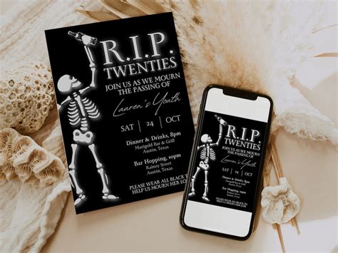 RIP To My Twenties 30th Birthday Party Invitation Template For Etsy