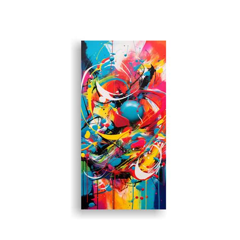 Cuadro Moderno Floral Abstracto Fusión De Graffiti Callejero Y