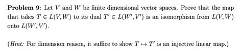 solved problem 9 let v and w be finite dimensional vector