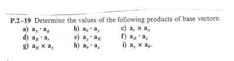 solved p 2 19 determine the values of the following products