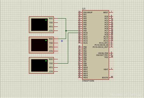 proteus模拟stm32f103r6微控制器之串口通信usart的方法 proteus仿真stm32串口助手收发 csdn博客