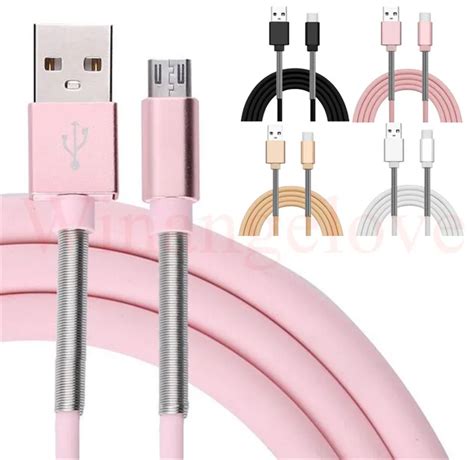 M Ft Half Spring Micro Usb Charger Cable High Quality Durable
