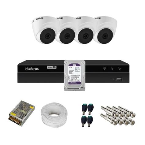Kit 4 Câmeras Dome VHL 1220 D DVR Gravador de Vídeo MHDX 1204 4
