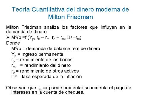 Teora Monetaria Teora Cuantitativa Del Dinero Inflacin Y