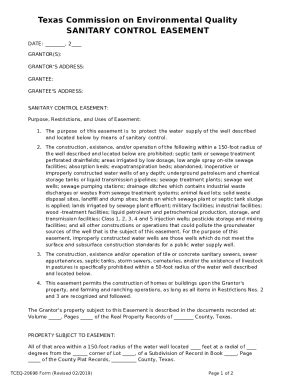 SANITARY CONTROL EASEMENT SANITARY CONTROL EASEMENT Doc Template