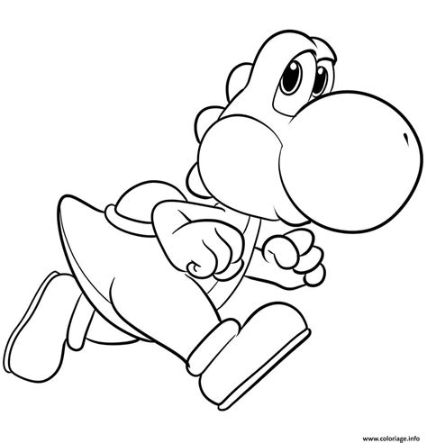 Coloriage Yoshi Course Dessin Yoshi à imprimer