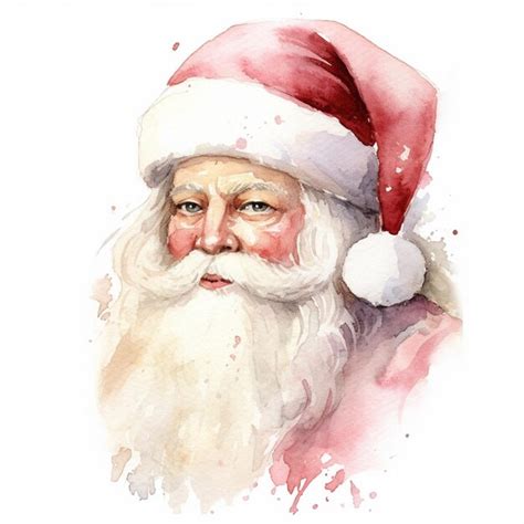 Premium AI Image Painting Of A Santa Claus Face With A Red Hat And