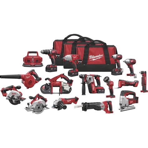 FREE SHIPPING Milwaukee M18 Li Ion Cordless Power Tool Set 15 Tool