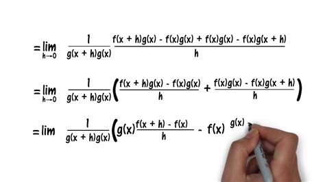 proof of quotient rule using definition of derivative youtube