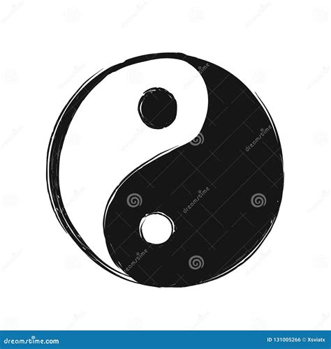 Simbolo Disegnato A Mano Di Yin Yang Vettore Illustrazione Vettoriale