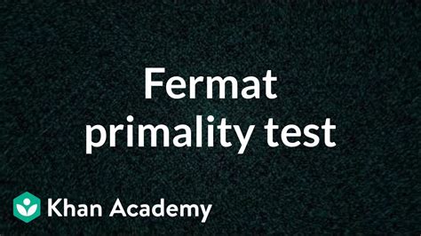 fermat primality test youtube