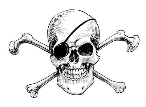 Una Calavera Con Sombrero De Pirata Y Parche En El Ojo Foto Premium