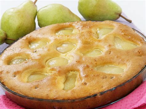 Gâteau à la poire sans oeuf Recette de Gâteau à la poire sans oeuf