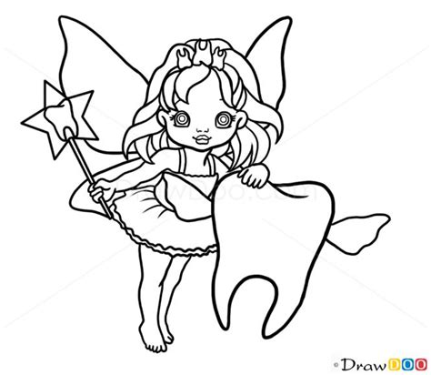How To Draw Tooth Fairy Fairies Fairy Coloring Pages Fairy Cartoon