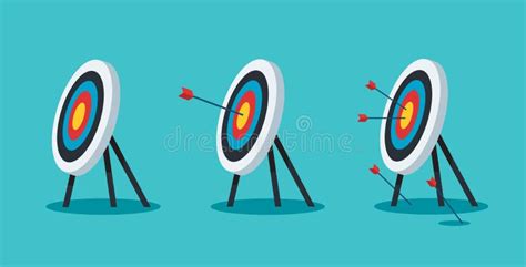 Set Of Archery Target Goal Achieve Concept Vector Illustration Stock