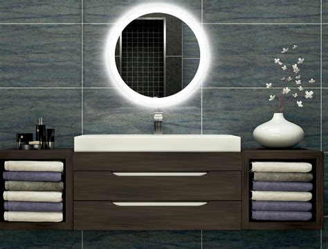 Bilderdepot24 Badezimmerspiegel mit Beleuchtung LED Spiegel 40 cm Ø