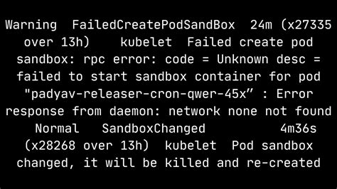 failedcreatepodsandbox