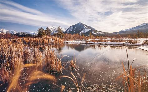 Hielo Alberta invierno montaña lago nieve Canadá Banff montañas