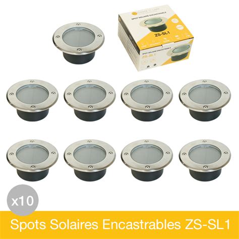 Lot De 10 Spots Solaires Encastrables Puissants IP68 ZS SL1 Spot