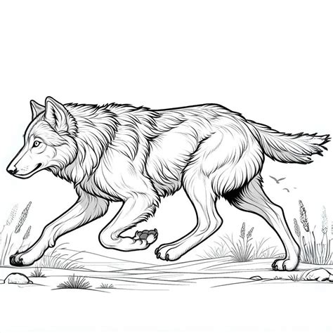 Coloriage Loup qui court télécharger et imprimer gratuit sur