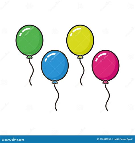 Conjunto De Globos Multicolores Con Vectores De Plantilla De Estilo De