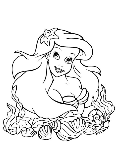 Dibujos De Sirenita Ariel Para Colorear Vsun
