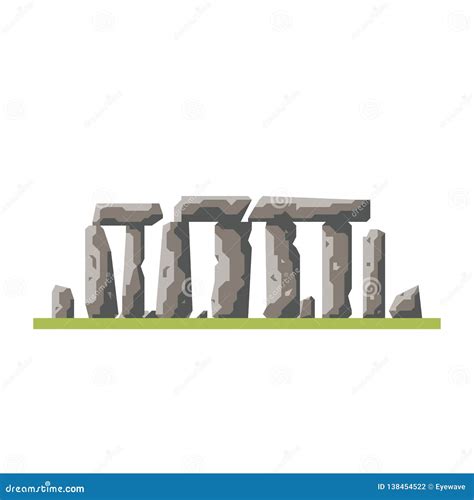 Icono Plano Del Monumento Antiguo De Stonehenge Aislado Ilustración del