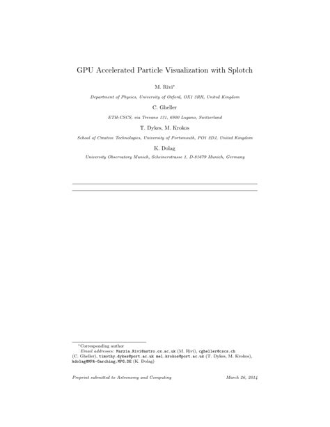 pdf gpu accelerated particle visualization with splotch