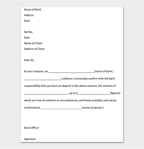 Proof Of Funds Pof Letter Free Templates Examples