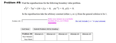 solved problem 8 find the eigenfunctions for the following