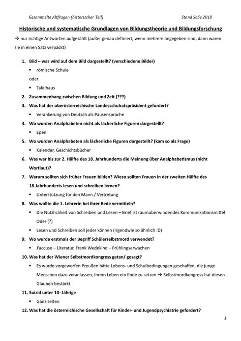 SS18Altfragen Historische Und Systematische Grundlagen Historische