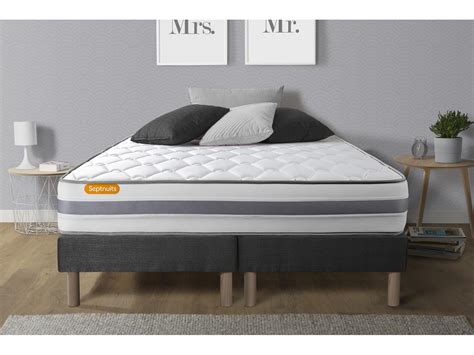 Matelas 160x200 Double Sommiers Gris 80x200 Memo Spring Ressorts