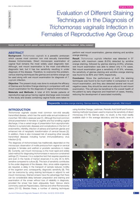 Pdf O Evaluation Of Different Tests For Trichomonas Vaginalis Hot Sex