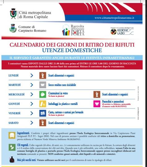 Raccolta Differenziata Porta A Porta Il Calendario Dei Giorni Di