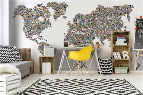 Papier Peint Carte Du Monde Images Planisph Re D Co Original