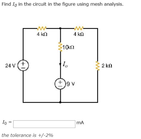 SOLVED Find Io In The Circuit In The Figure Using Mesh Analysis WMM