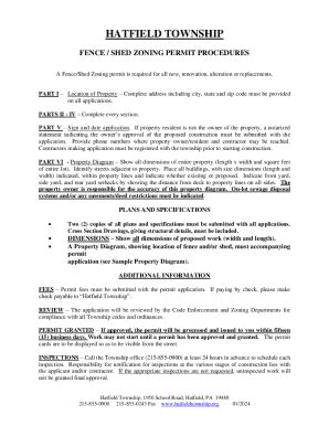 Fillable Online Fence Shed Zoning Permit Procedures Fax Email Print