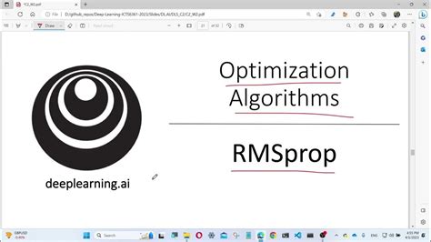 deep learning gradient descent optimization rmsprop and adam optimizer youtube