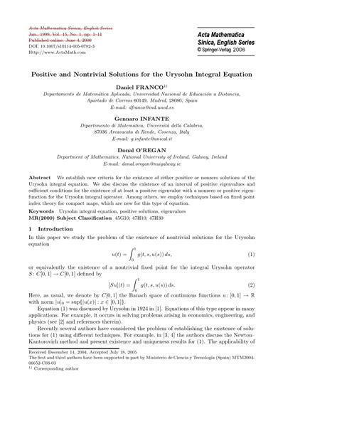 pdf positive and nontrivial solutions for the urysohn integral equation