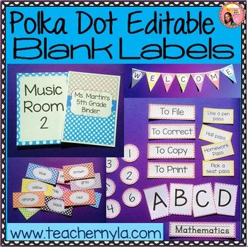 Polka Dot Classroom Decor Editable Labels By Nyla S Crafty Teaching