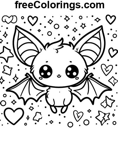 Belle chauve souris kawaii Coloriages gratuits à imprimer