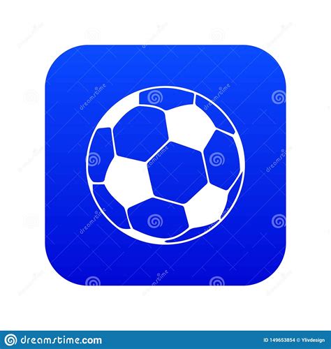 Vector Azul Del Icono Del Bal n De F tbol Ilustración del Vector